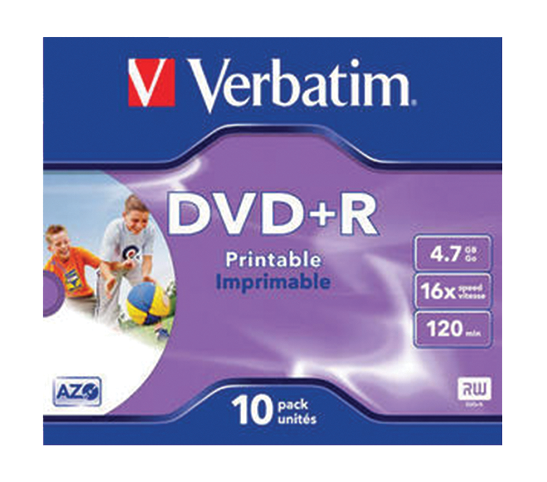 Диск DVD+R Verbatim, 4.7 Gb,16 х, Printable, Case (10) купить в Киеве в ...